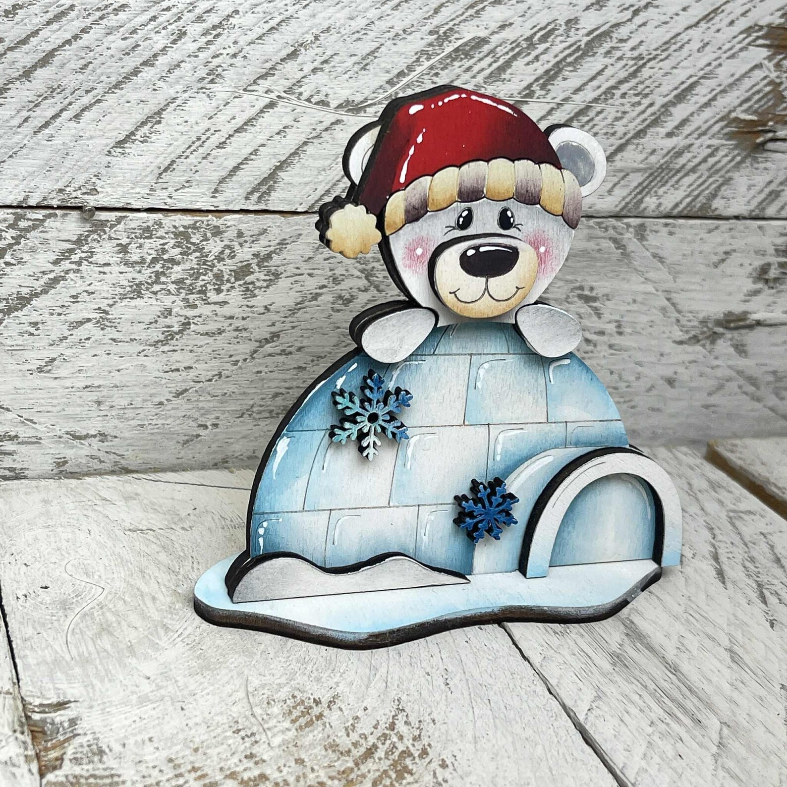 Bear Igloo Winter Standing Sign File SVG, Snowflake, Snowman, Mantle ...