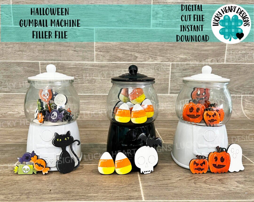 Halloween Gumball Machine Filler File SVG, Glowforge Tiered Tray ...