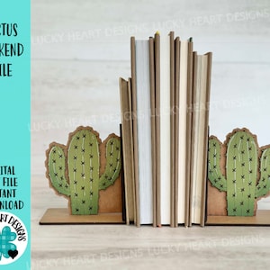 Cactus Bookend File SVG, Glowforge, Reading, Books, Library, School ...