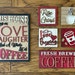 Coffee Wall Collage File SVG, Sign Glowforge Laser, Leaning Ladder ...