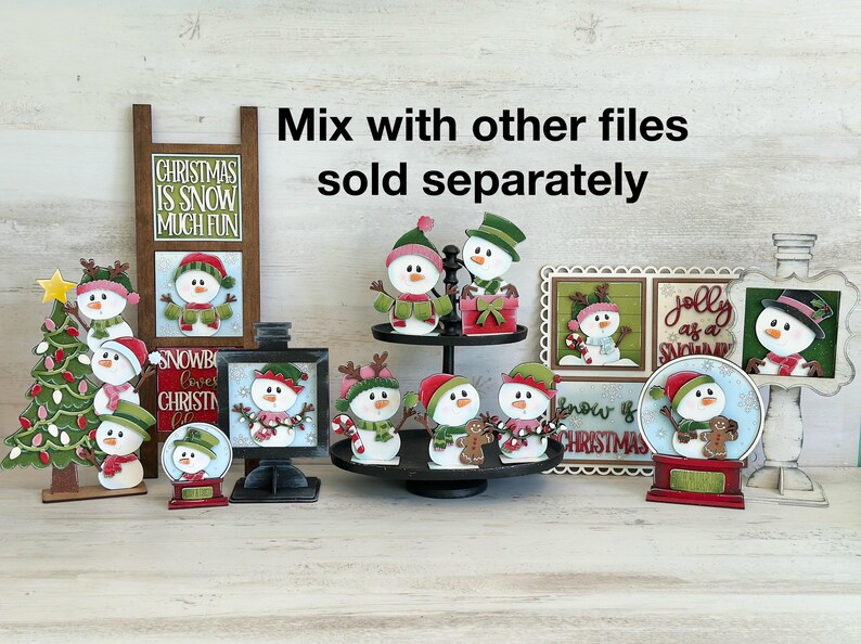 Snowman Cute Christmas Snow Globe Interchangeable File SVG, TINY ...