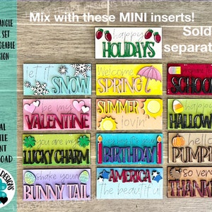 MINI Rectangle Frame Interchangeable Leaning Sign File SVG, Tiered Tray ...