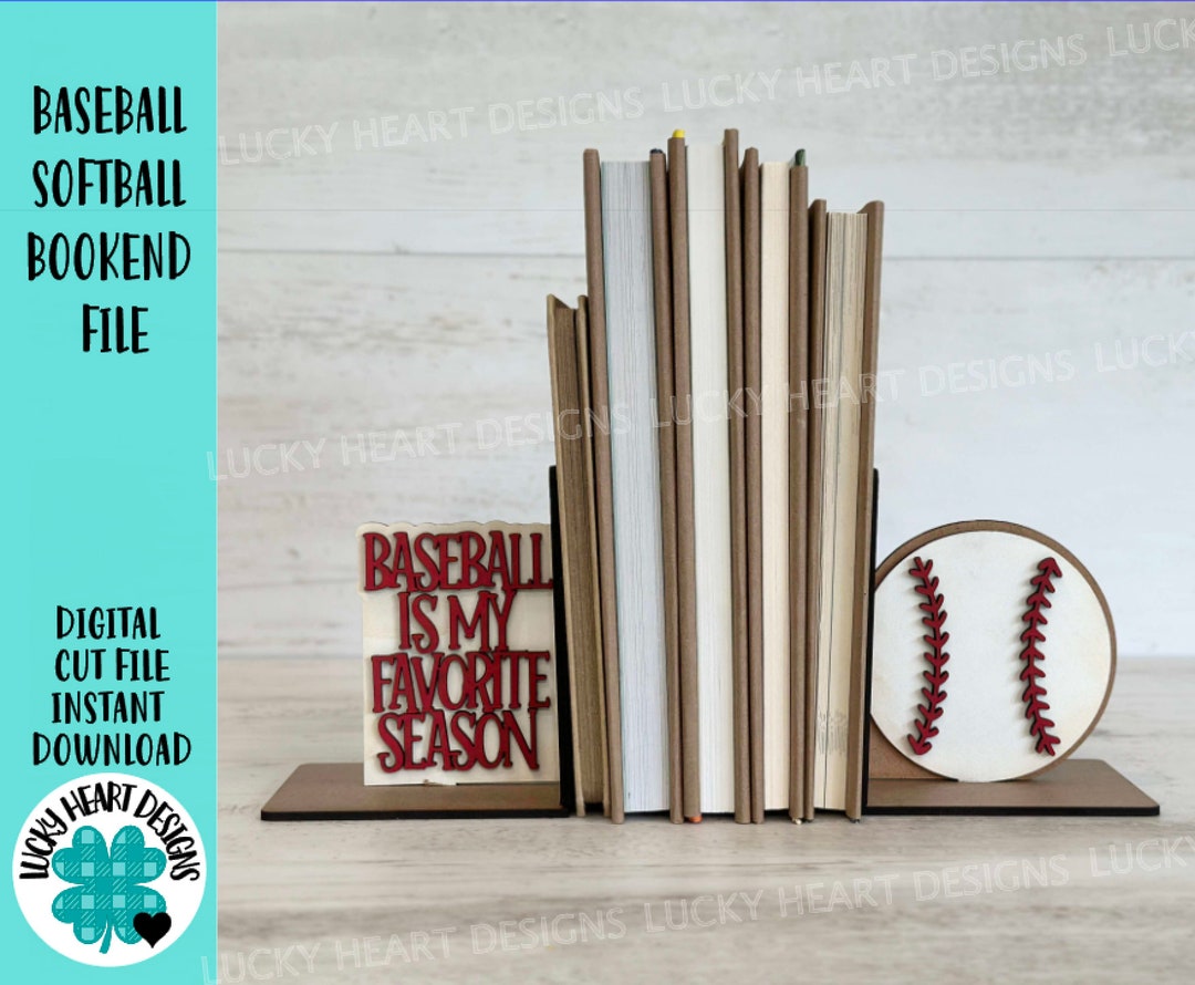 Baseball Softball Bookend File SVG, Glowforge, Reading, Books, Library ...