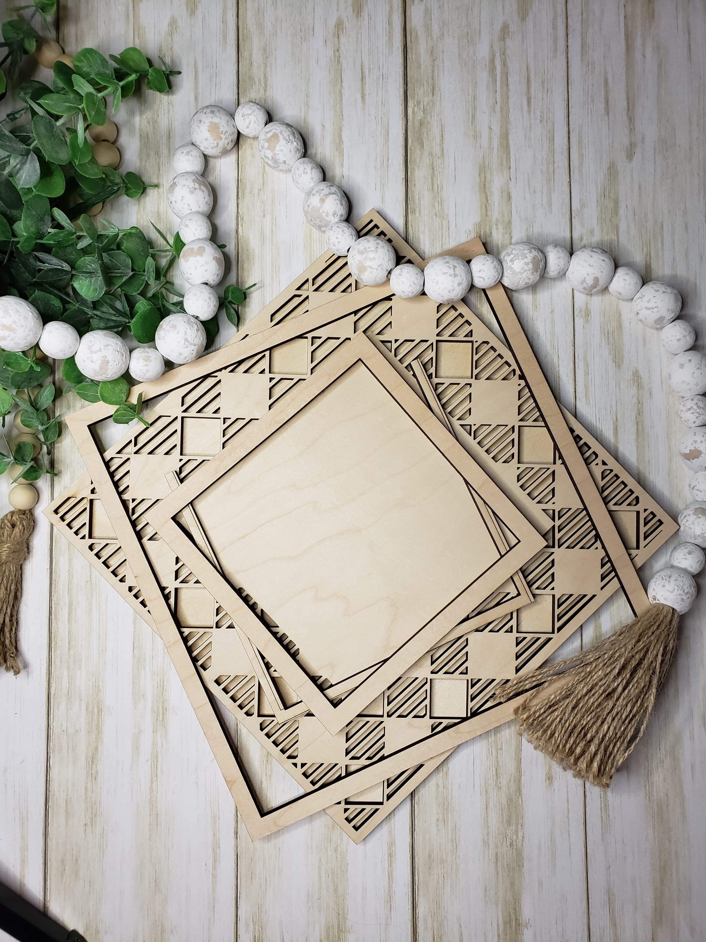 Plaid Sign Trio File SVG Glowforge Picture Frame - Etsy