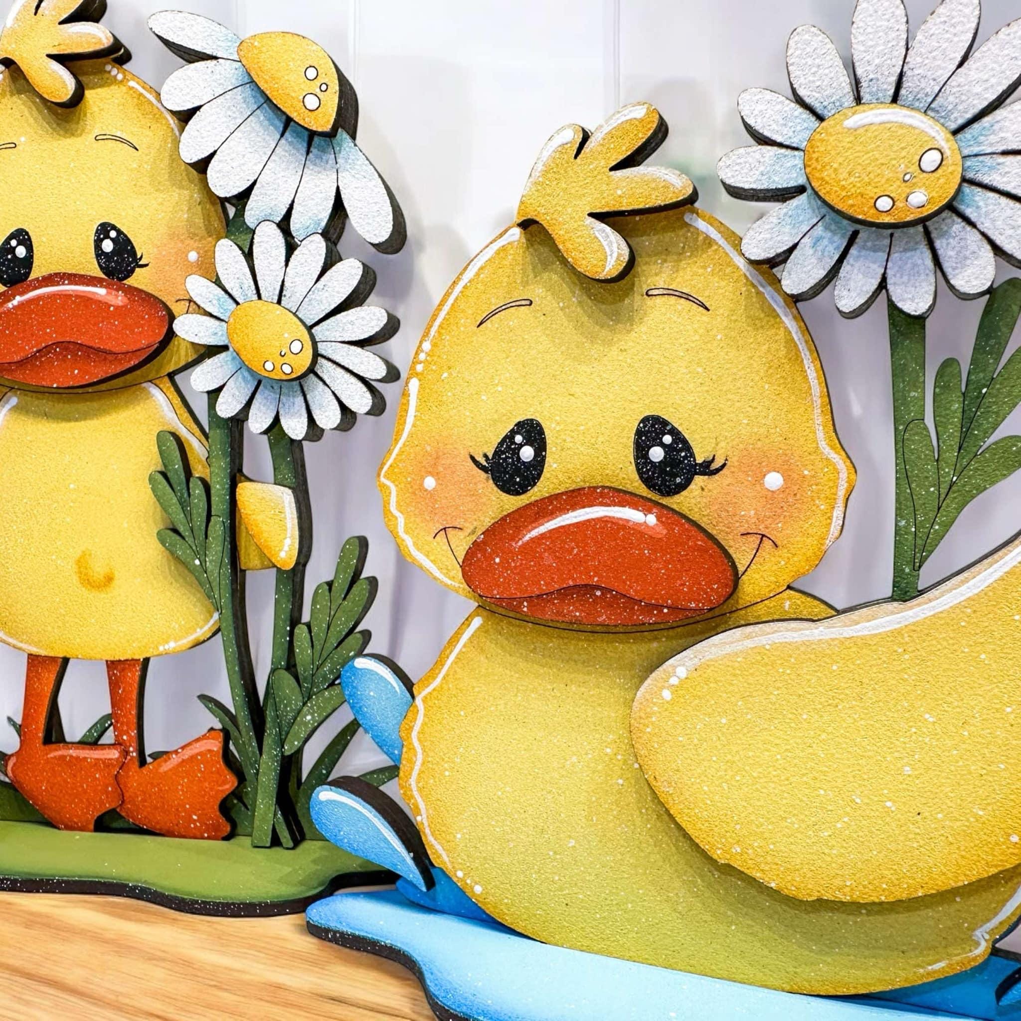 Spring Daisy Duck Standing File SVG, Umbrella, Swimming, Flower, Cute ...