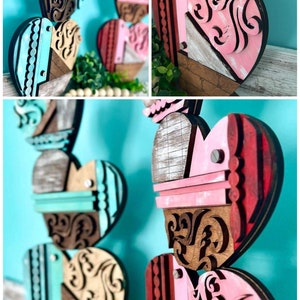 Vintage Rustic Stacking Hearts File SVG, Valentine Glowforge ...