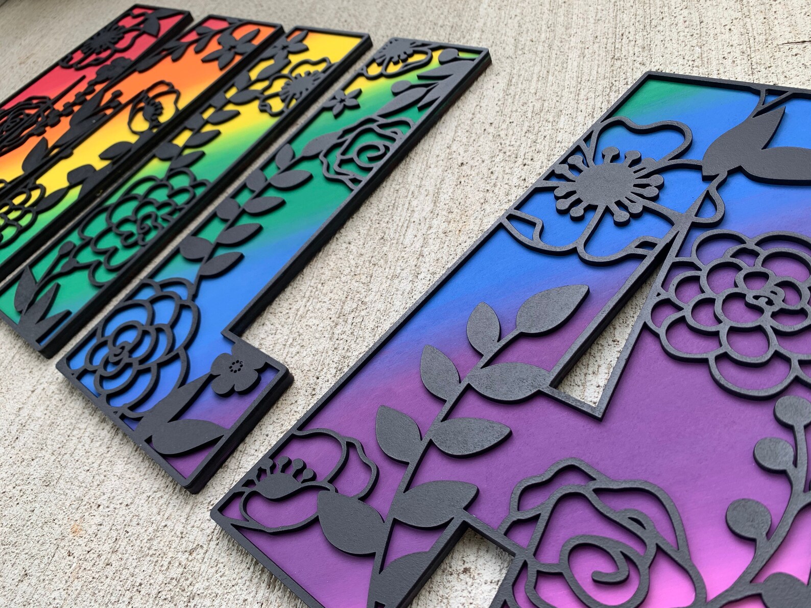 Mila Floral Alphabet File SVG Flower Name Sign - Etsy