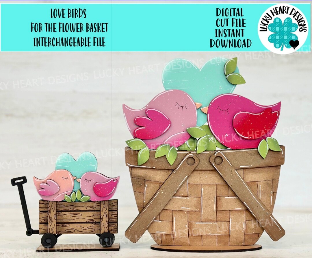 Love. Birds Valentine for the Flower Basket Interchangeable File SVG ...