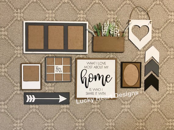 Wall Collage Frame File SVG Glowforge Picture Frames | Etsy