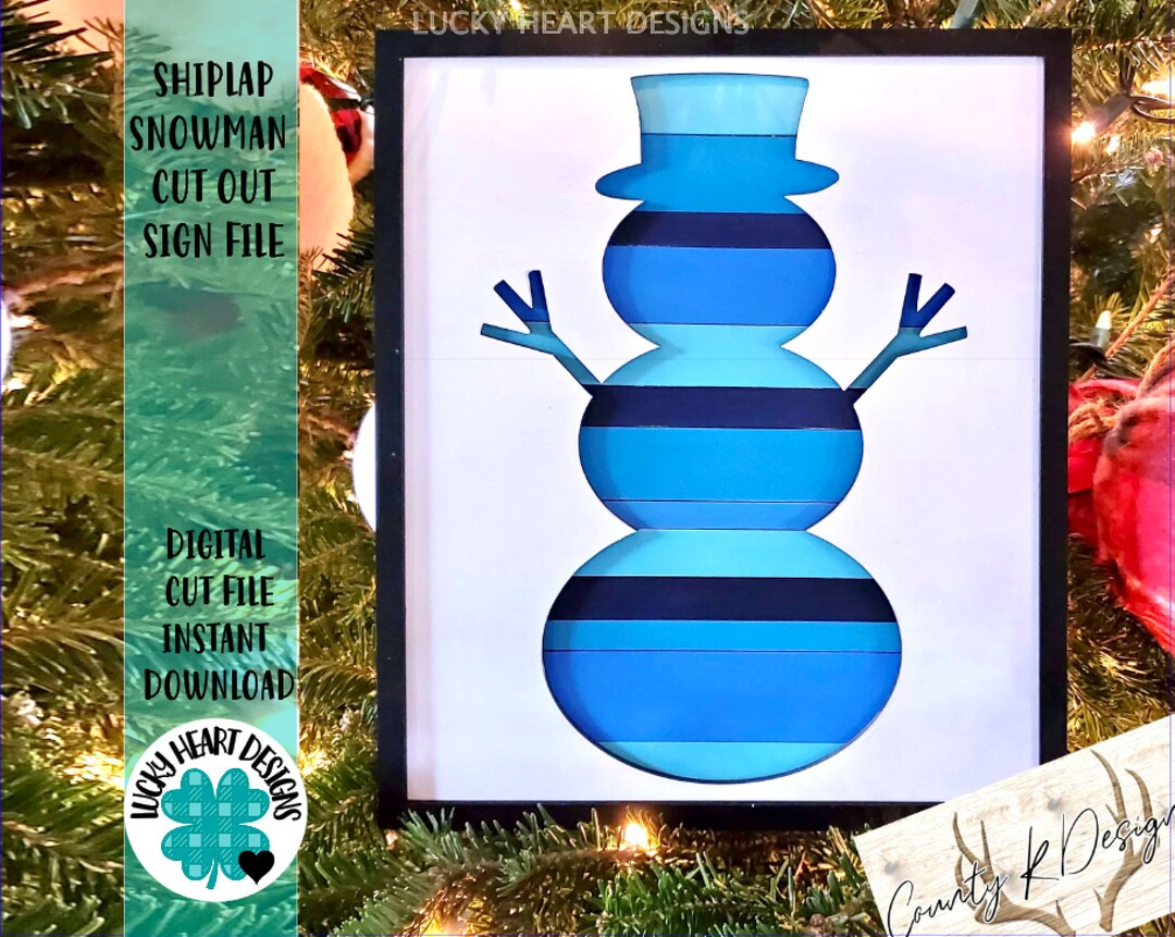 Shiplap Snowman Cutout Sign SVG File, Winter Glowforge ...