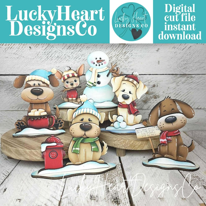 Dog Winter Standing File SVG, Glowforge, Sleigh, Hot Cocoa, Chocolate ...