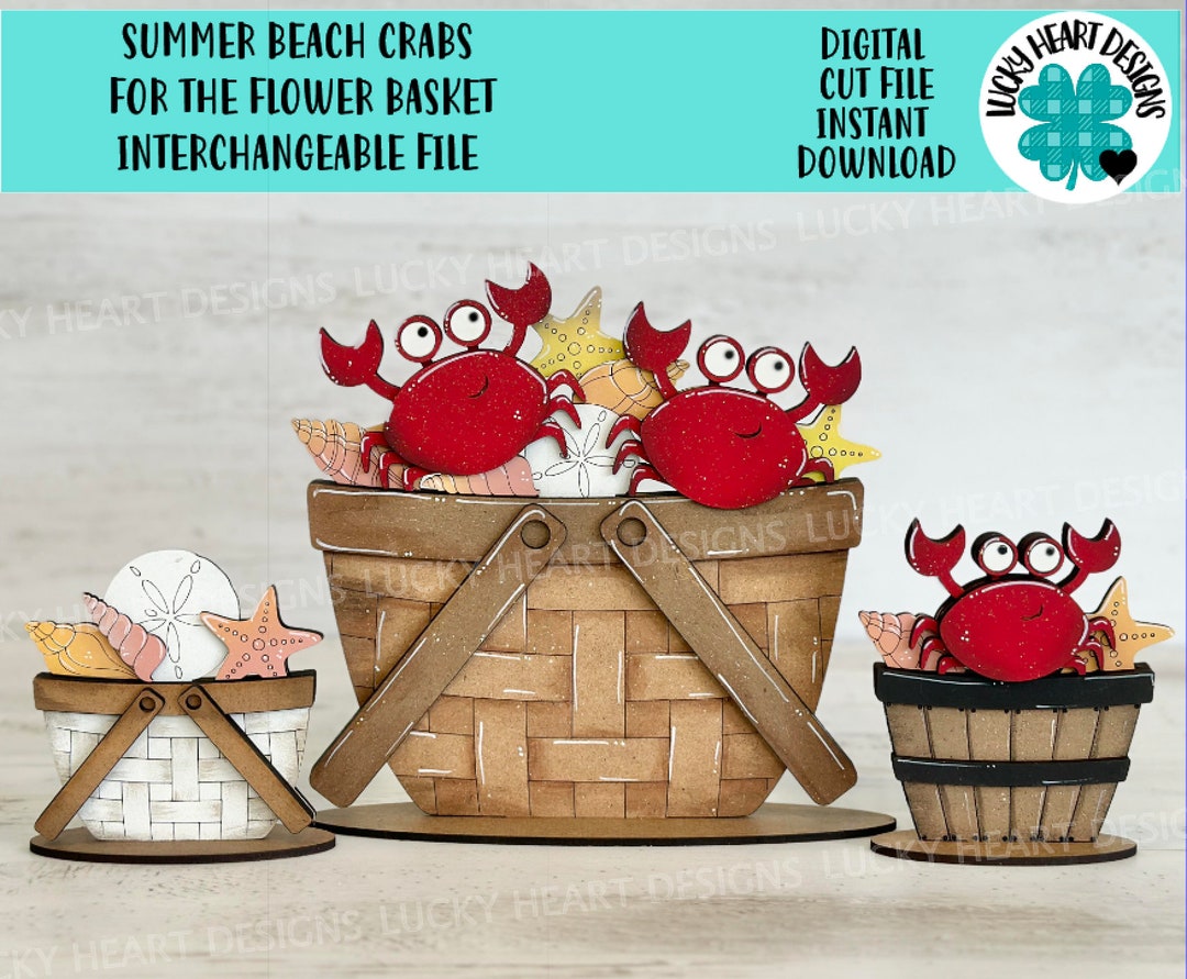 Summer Beach Crabs for the Flower Basket Interchangeable File SVG ...