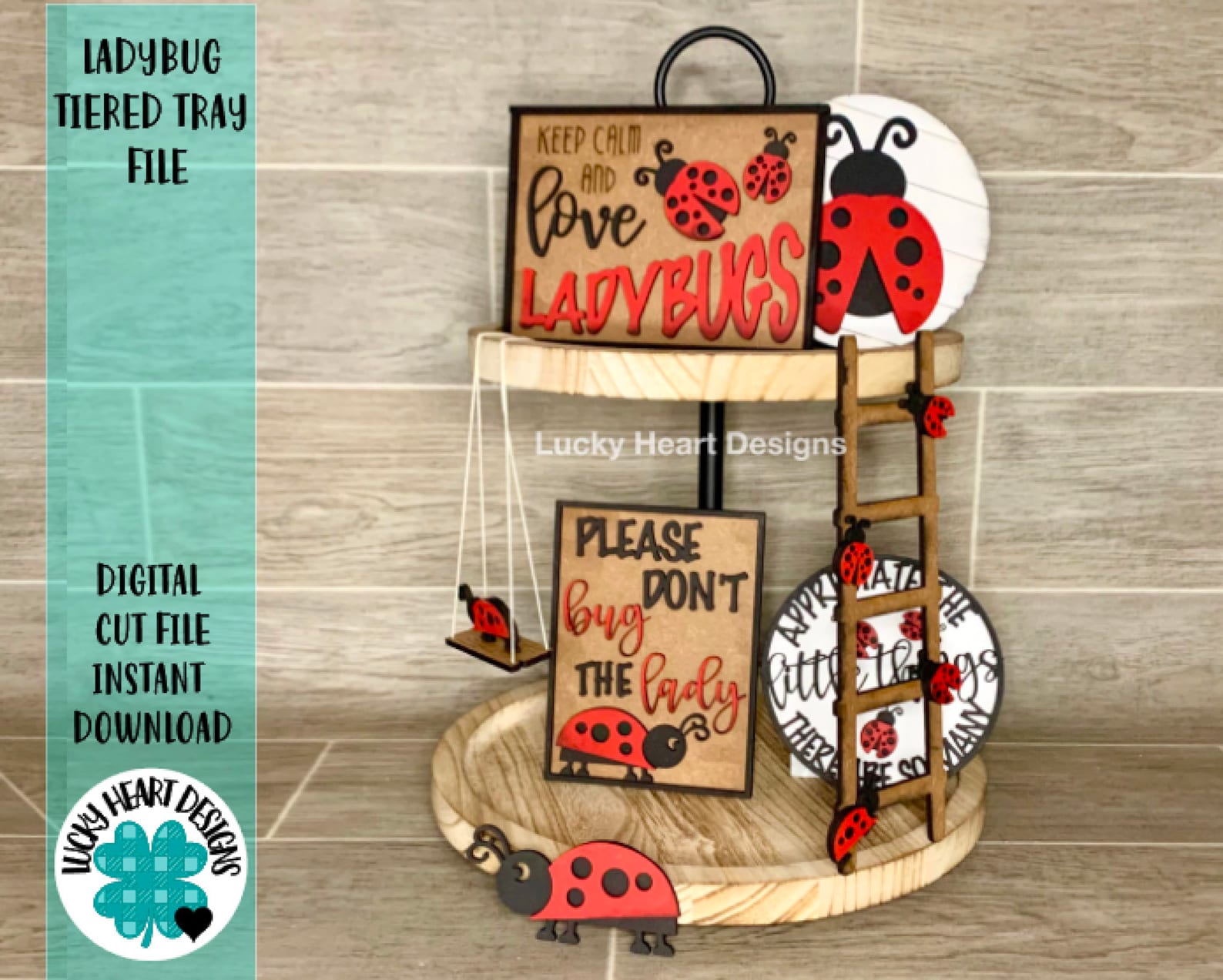 Ladybug Tiered Tray File SVG, Glowforge Tier Tray Summer - Etsy