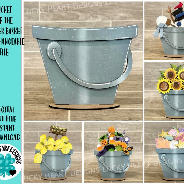 Flower Bucket Svg - Etsy