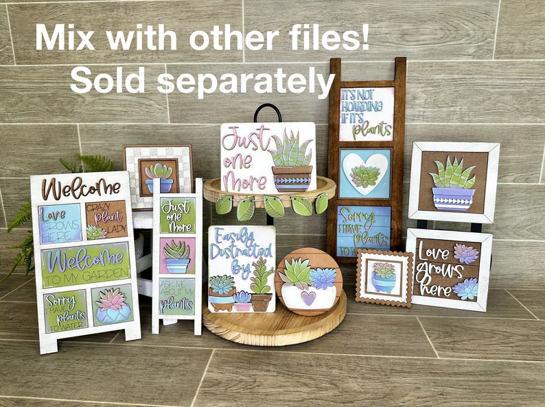 Welcome Succas Door Hanger File SVG, Glowforge Laser, Succulent Sign ...