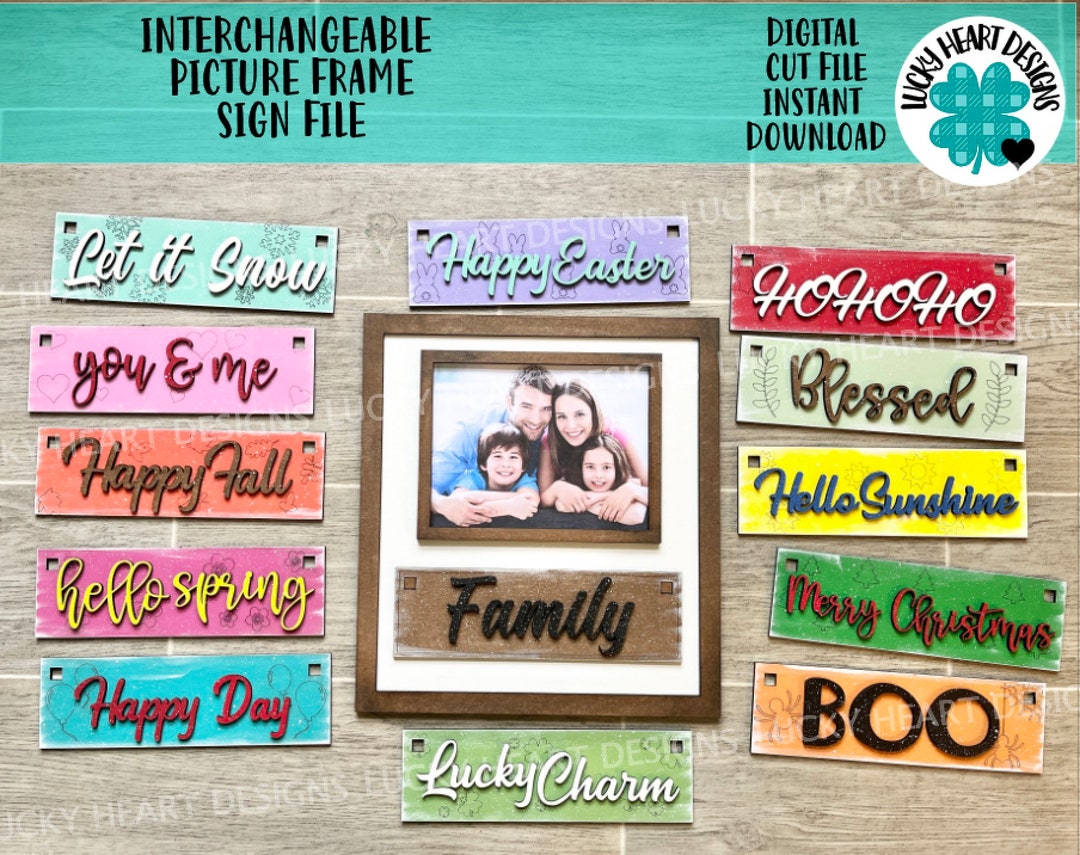 Interchangeable Picture Frame File AVG, Glowforge, Seasonal Photo ...