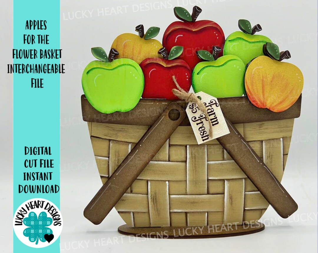 Apples for the Flower Basket Interchangeable File SVG, Fall Tiered Tray ...