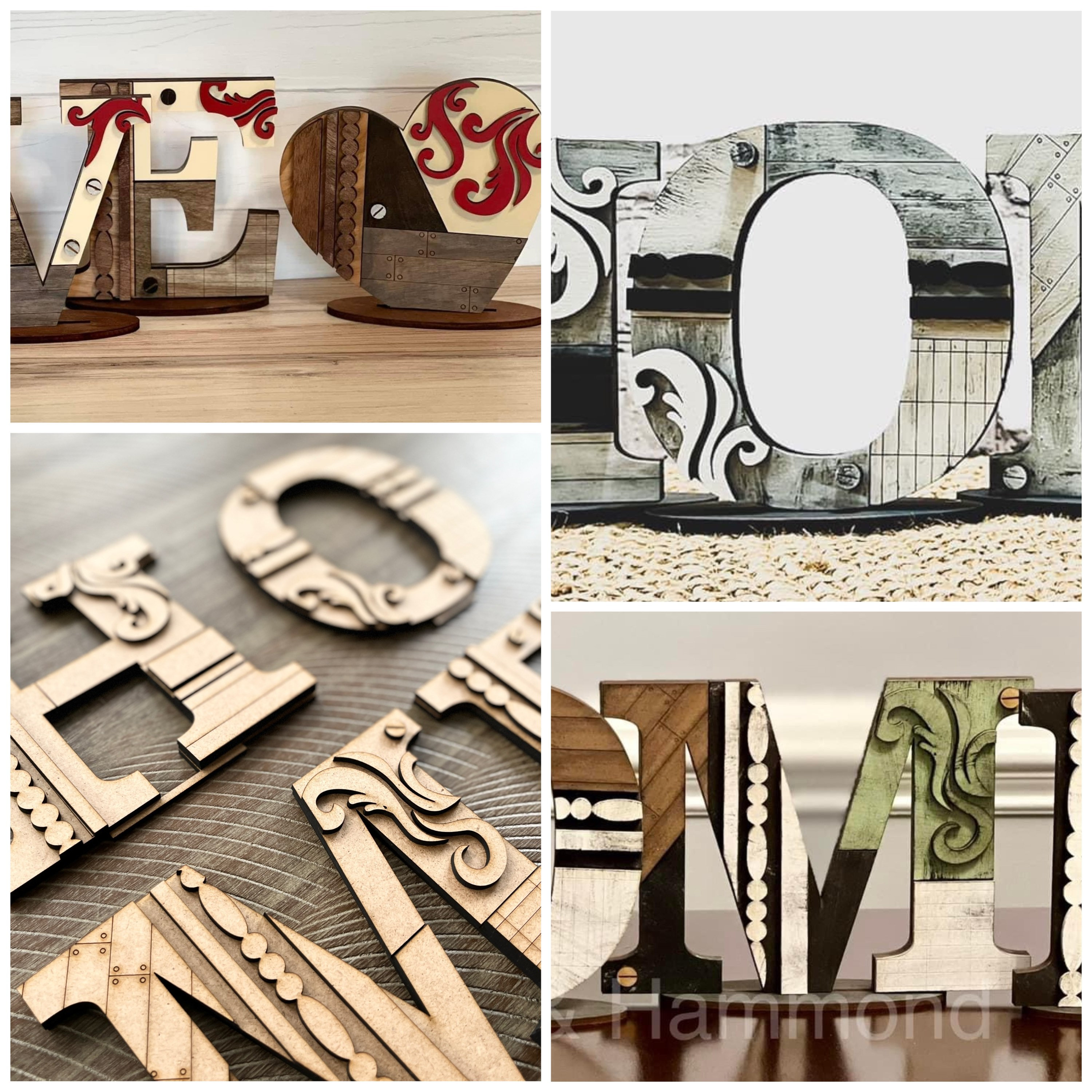 Vintage Rustic Initials File SVG Glowforge Farmhouse - Etsy UK