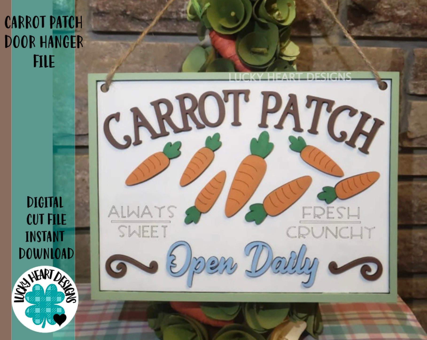 Carrot Patch Easter Sign DIY Kit File SVG Glowforge Decor - Etsy