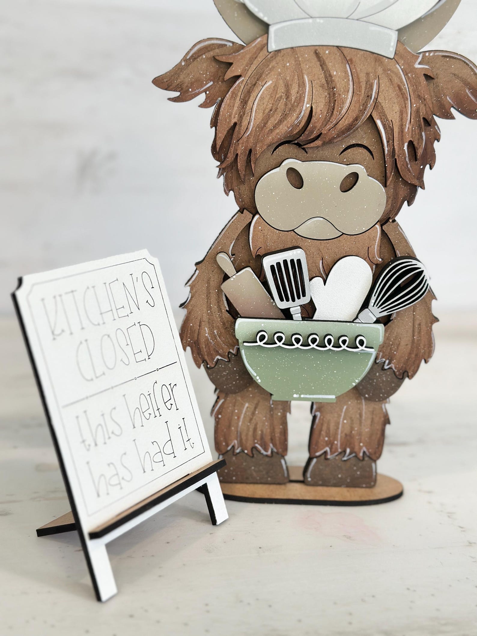 Highland Kitchen Chef Standing File SVG, Snowflake, Farm, Cow,baking ...