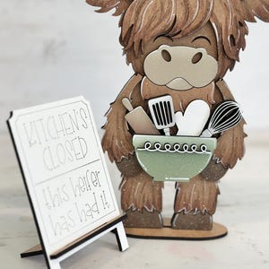 Highland Kitchen Chef Standing File SVG, Snowflake, Farm, Cow,baking ...