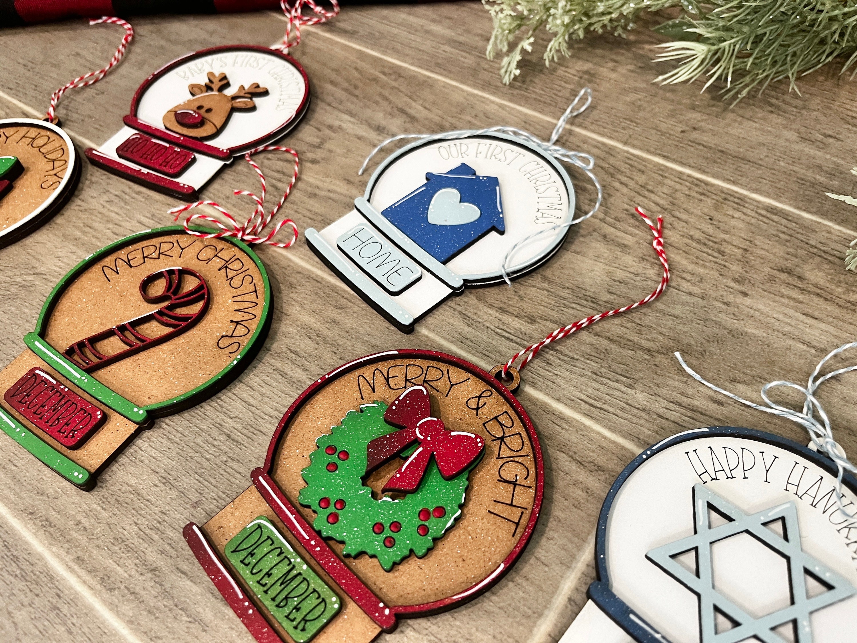 Snow Globe Christmas Ornament File SVG, Hanukkah, Gnome Santa, Baby's ...