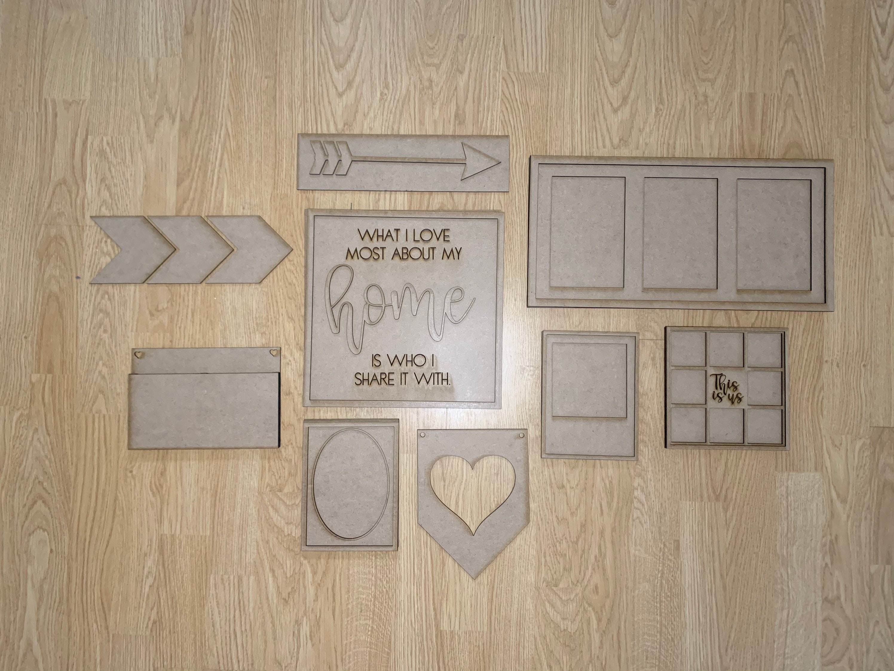 Wall Collage Frame File SVG Glowforge Picture Frames | Etsy