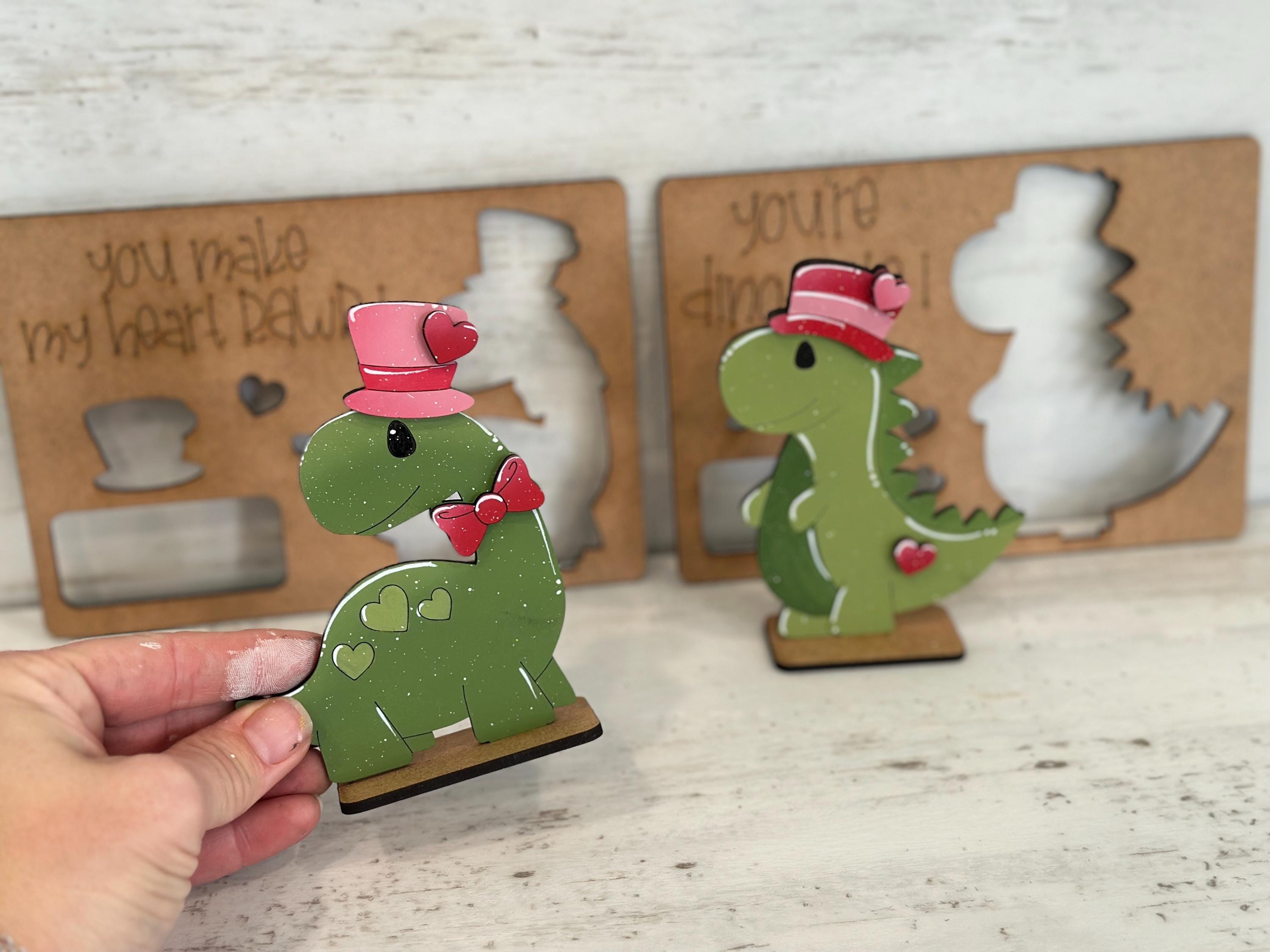 Dinosaur Valentine POP OUT Craft Kit File SVG, Love, Heart, Glowforge ...