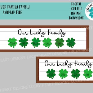 Clover Family Sign File SVG, Glowforge St. Patrick's Day ...