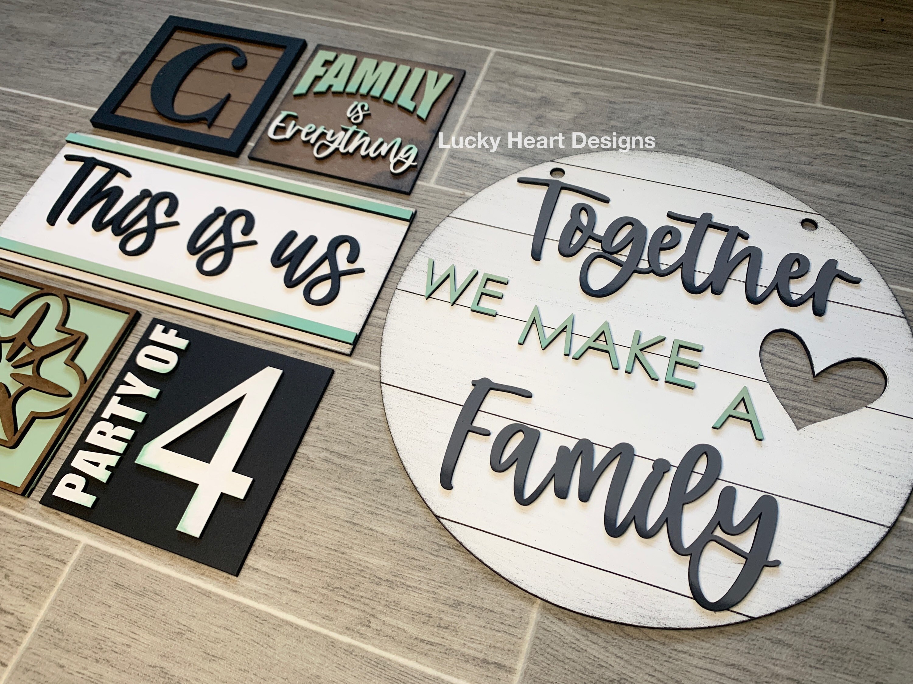 Family Wall Collage File SVG Tiered Tray Sign Door Hanger - Etsy
