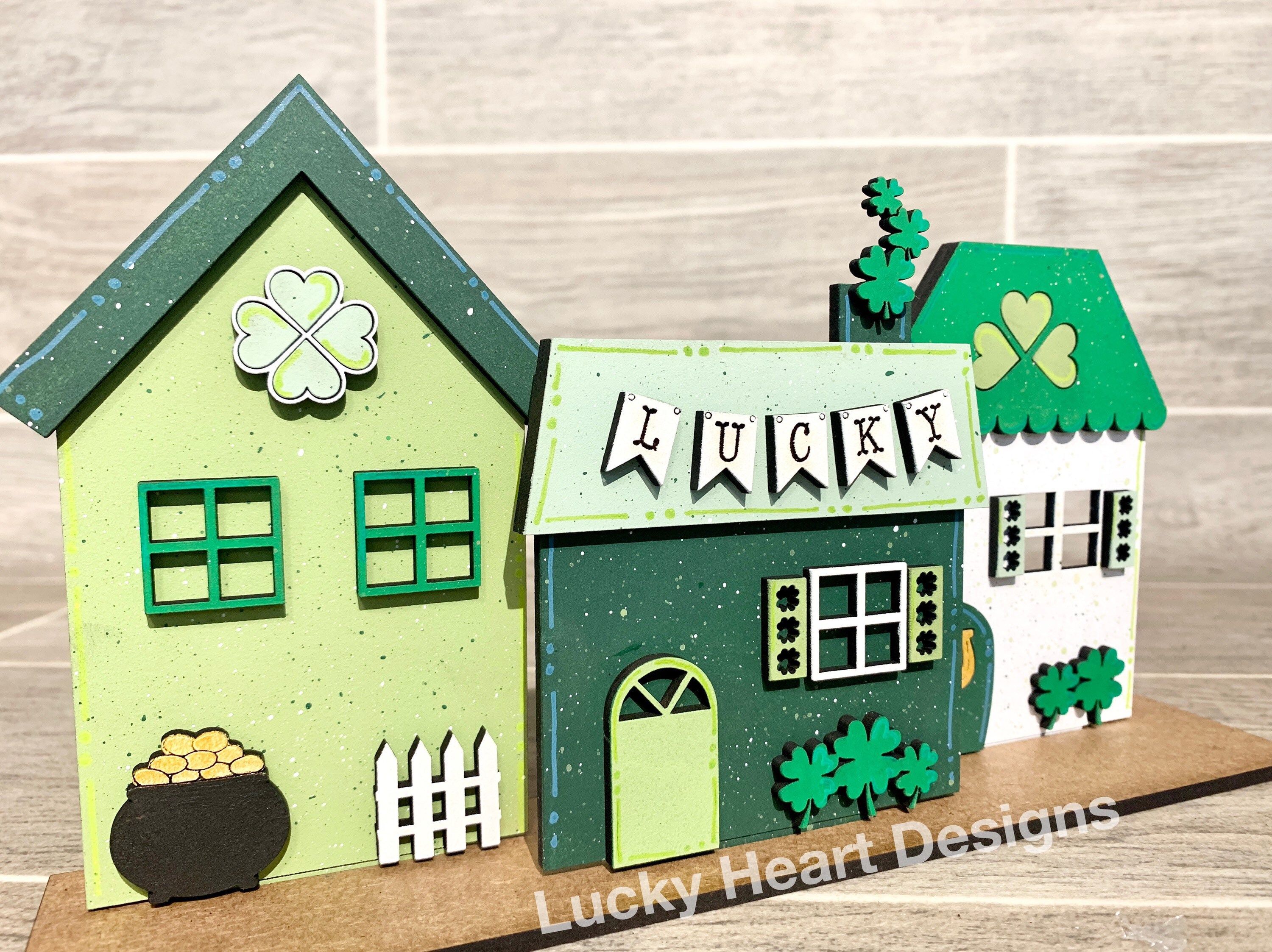 St. Patrick's Day Standing Houses File SVG, Glowforge ...