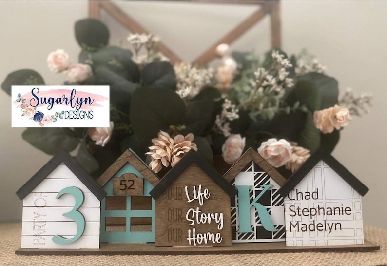 Family Home Standing Houses Centerpiece File SVG Mantle Decor - Etsy
