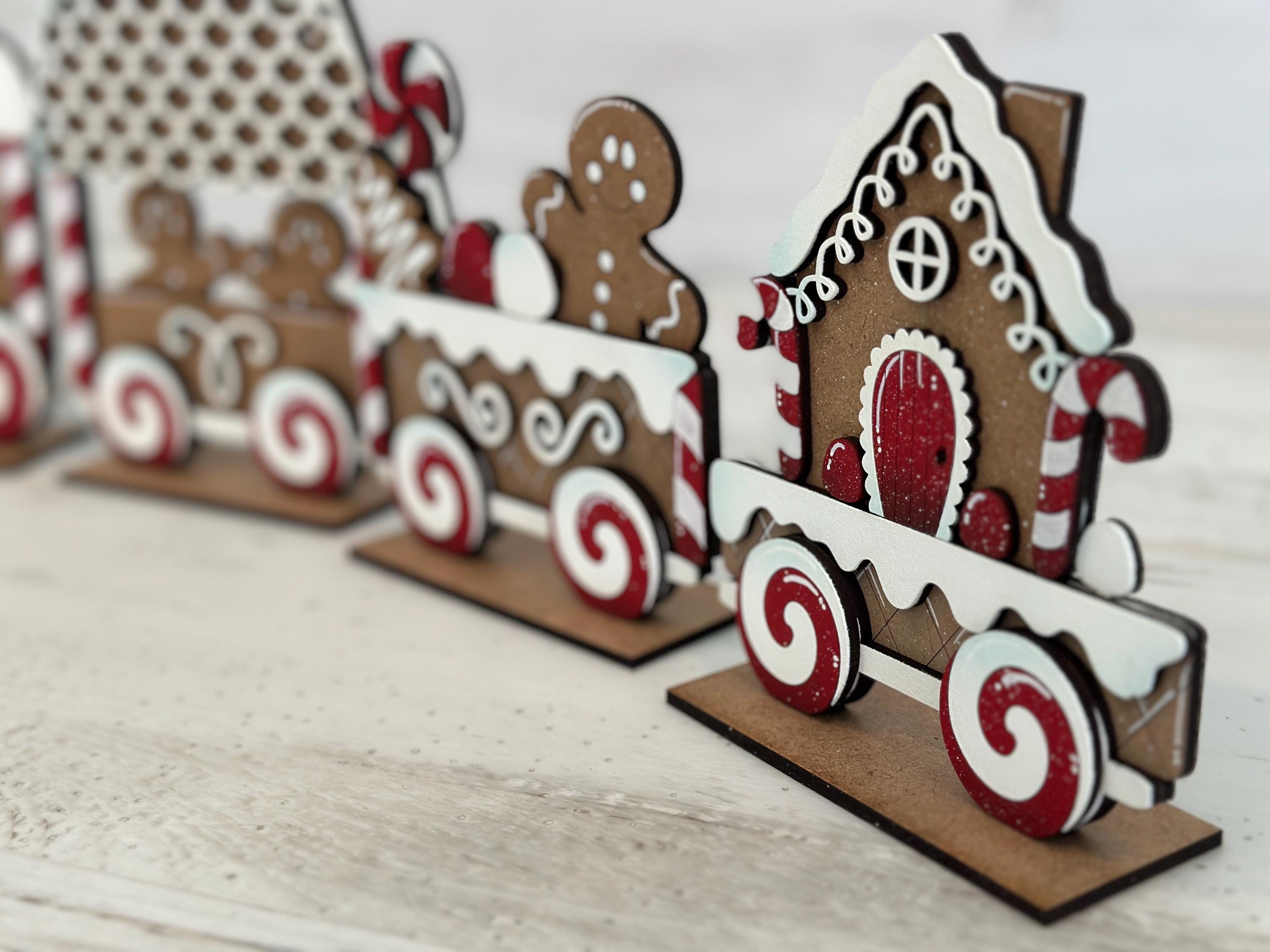 Gingerbread Christmas Standing Train File SVG, Santa, Rudolph, Holiday ...