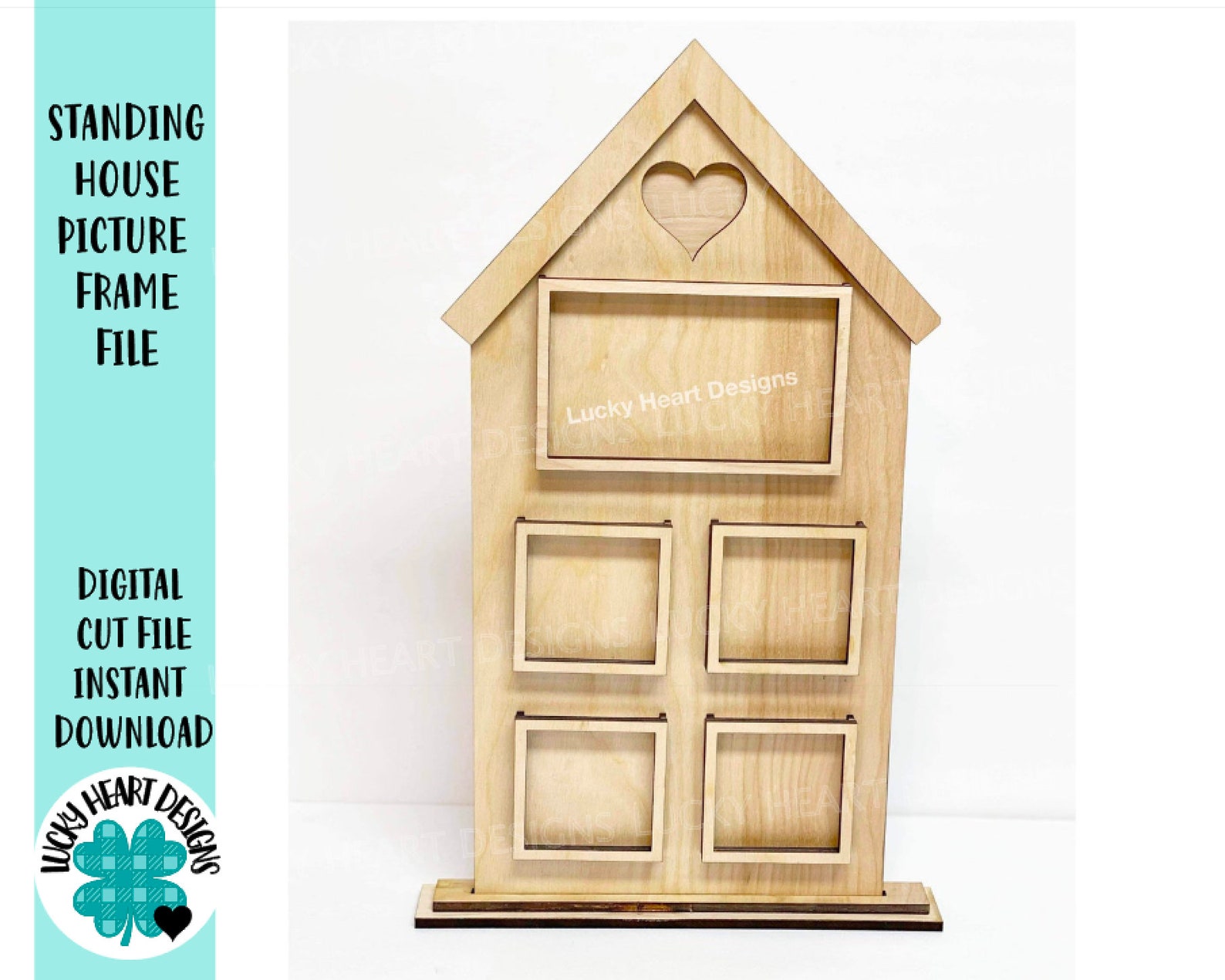 Standing House Picture Frame File SVG Glowforge Home Photo - Etsy