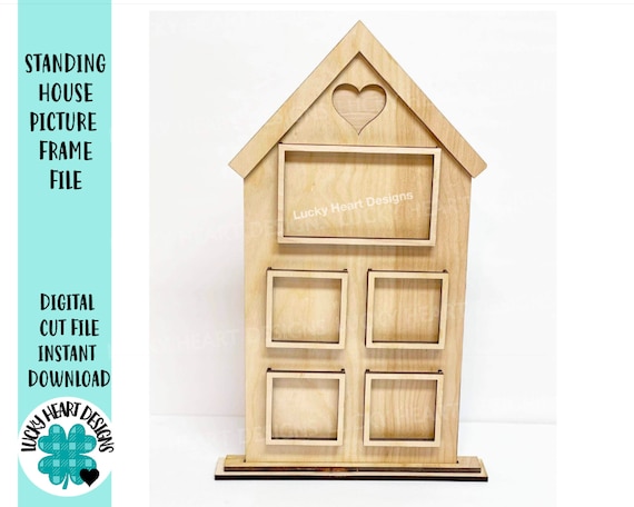 Standing House Picture Frame File SVG Glowforge Home Photo - Etsy
