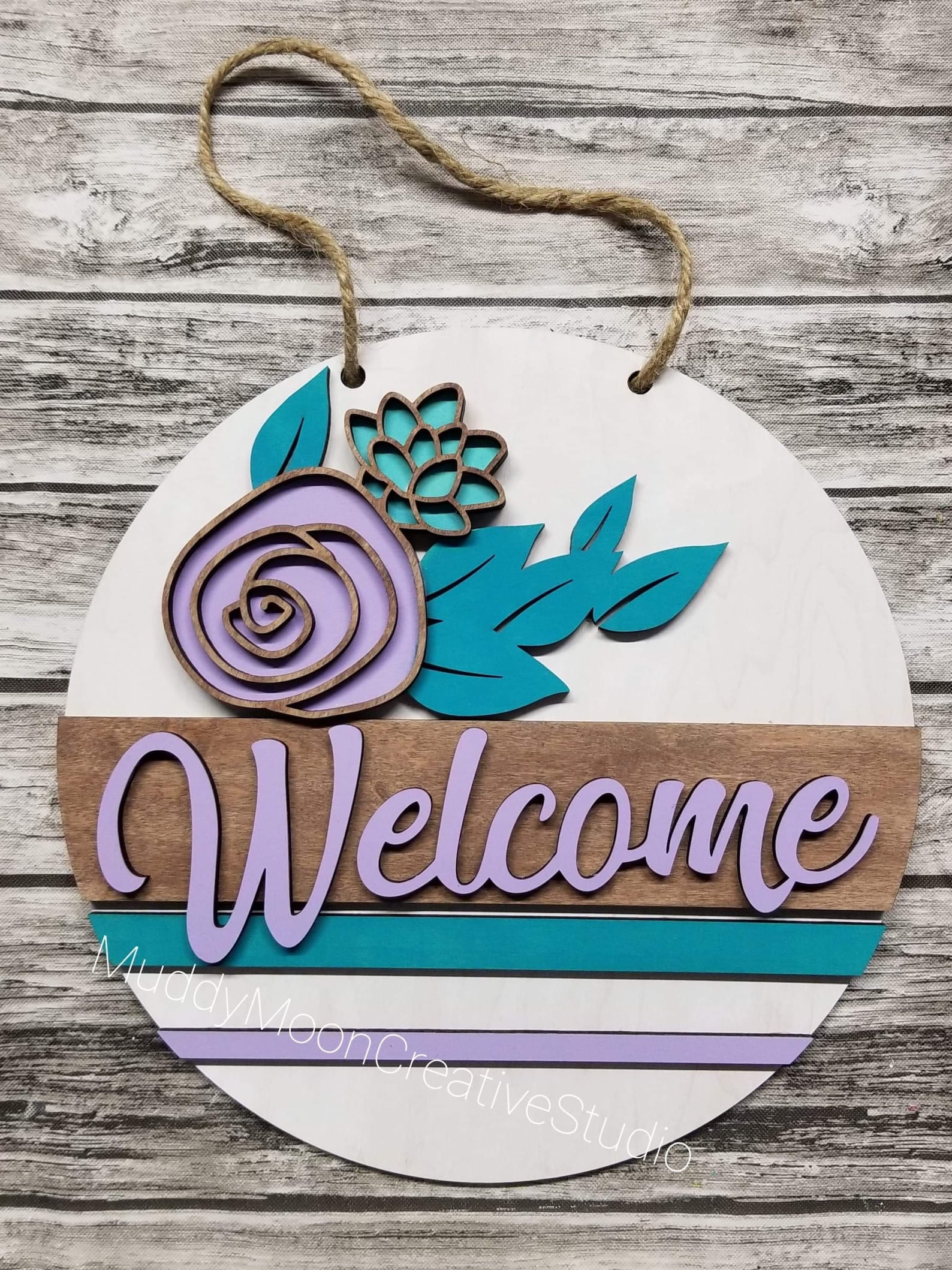 Floral Welcome Door Hanger Sign File SVG Glowforge - Etsy Australia