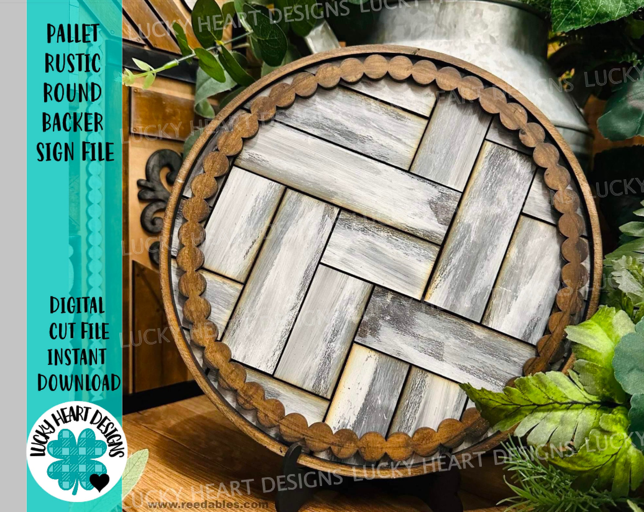 Pallet Rustic Round Backer Sign File SVG Farmhouse Glowforge - Etsy