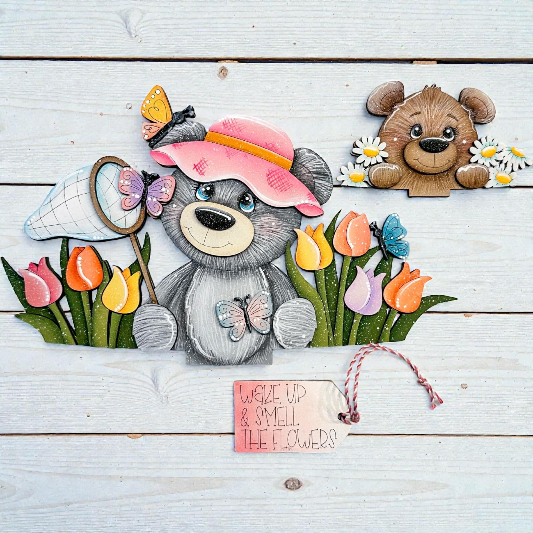 Bear Spring Flower Basket Interchangeable File SVG, Floral, Woodland ...