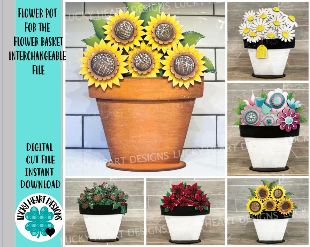 Flower Pot for the Flower Basket Interchangeable File SVG, Vase, Flower ...