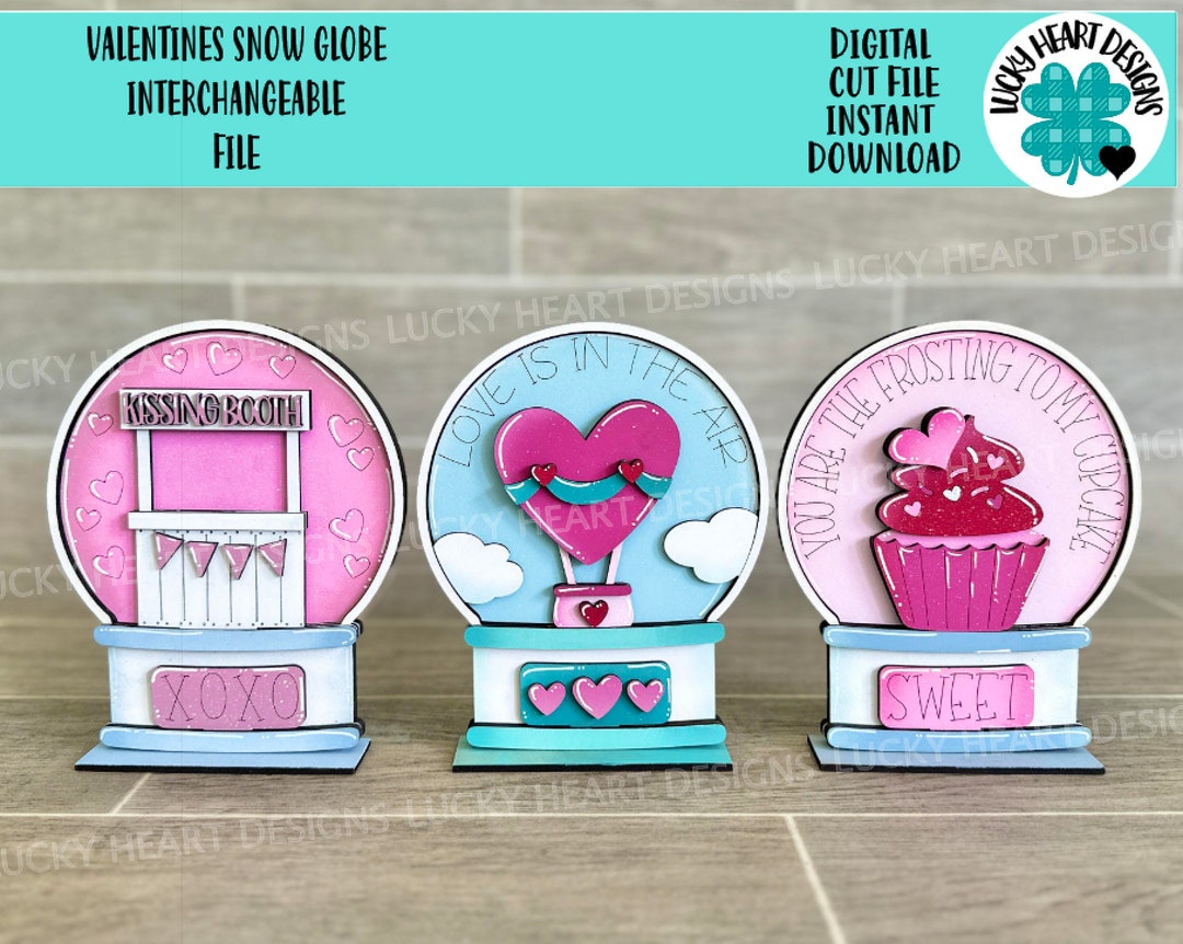 Valentines Snow Globe Interchangeable File SVG, Glowforge, Kissing ...