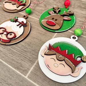 Christmas Squad Ornament File SVG, Santa Rudolph Glowforge ...