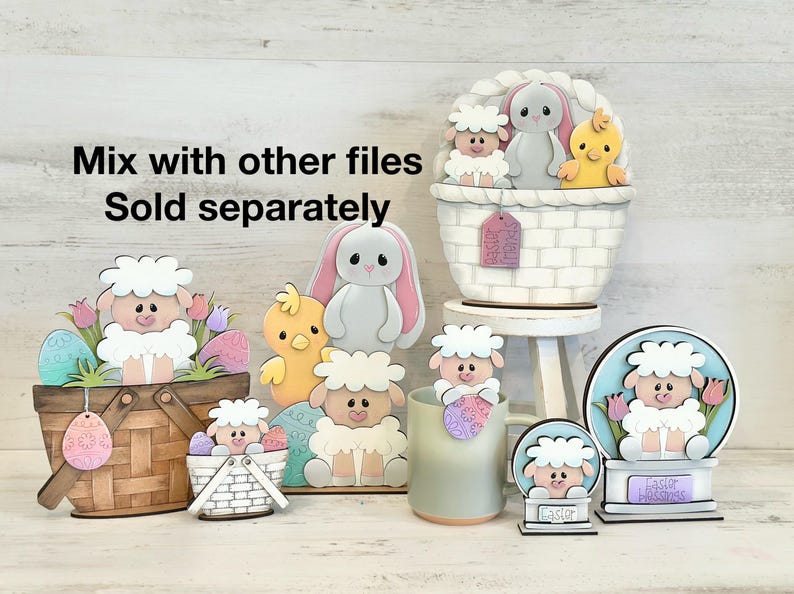 Easter Lamb for the Flower Basket Interchangeable File SVG, TINY, Egg ...