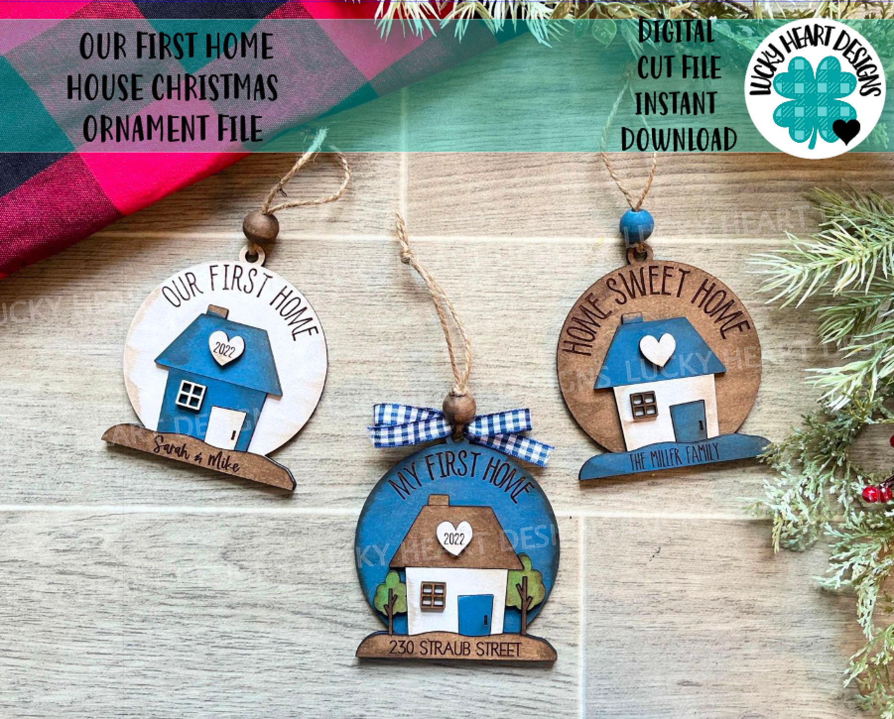 Our First Home House Christmas Ornament File SVG Glowforge - Etsy