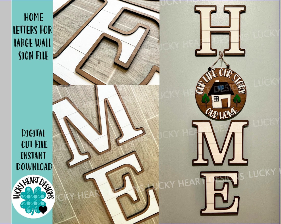 Home Letters for Large Wall Sign File SVG, Glowforge Shiplap ...