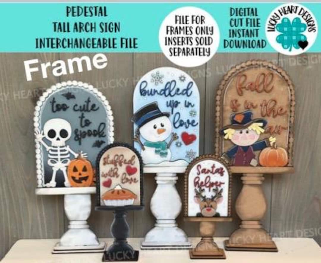 Pedestal Tall Arch Sign Interchangeable File SVG, TINY, FRAME Only ...