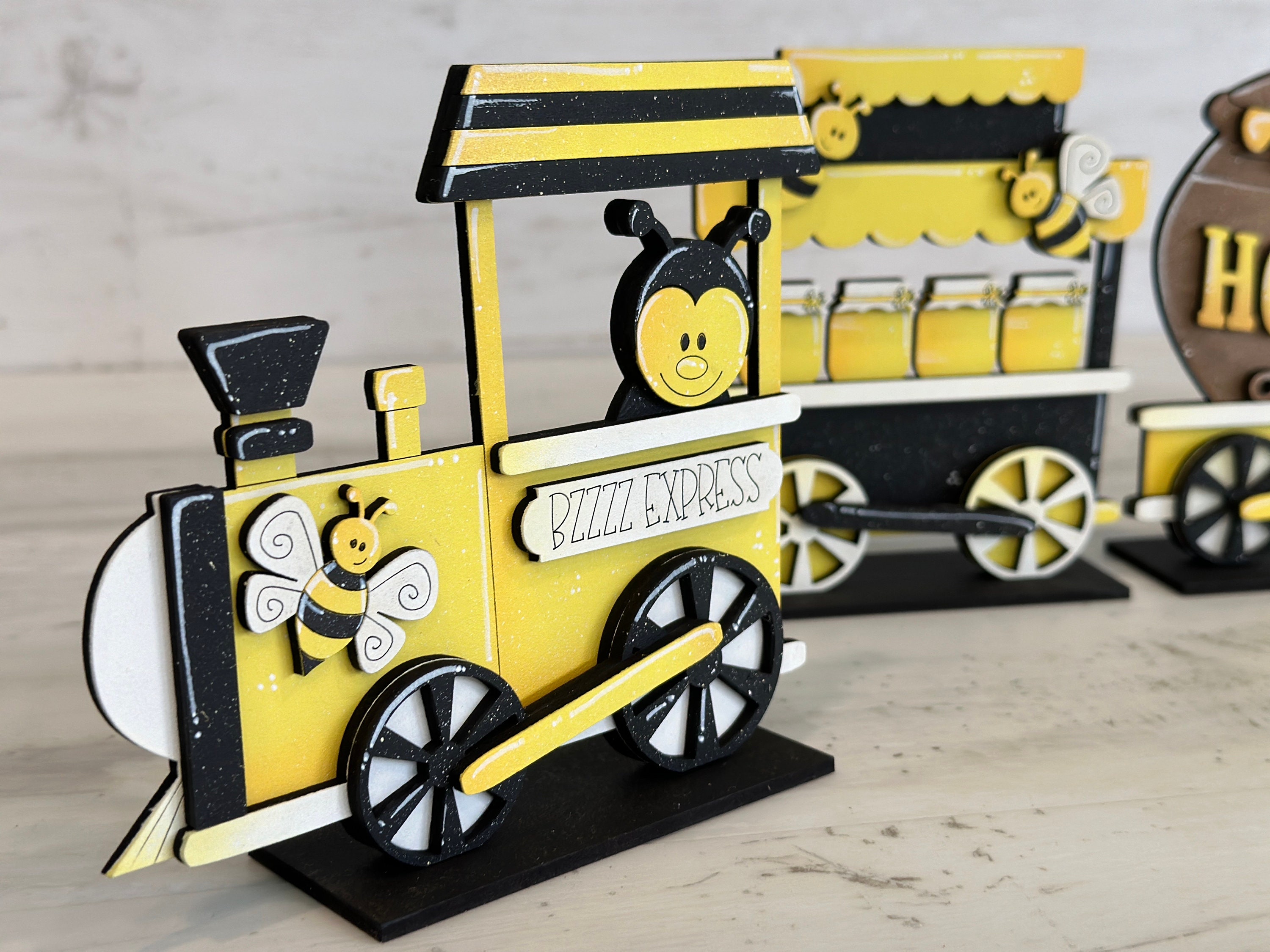 Bee Standing Train File SVG, Daisy, Honey, Bumble, Honey Pot, Tiered ...