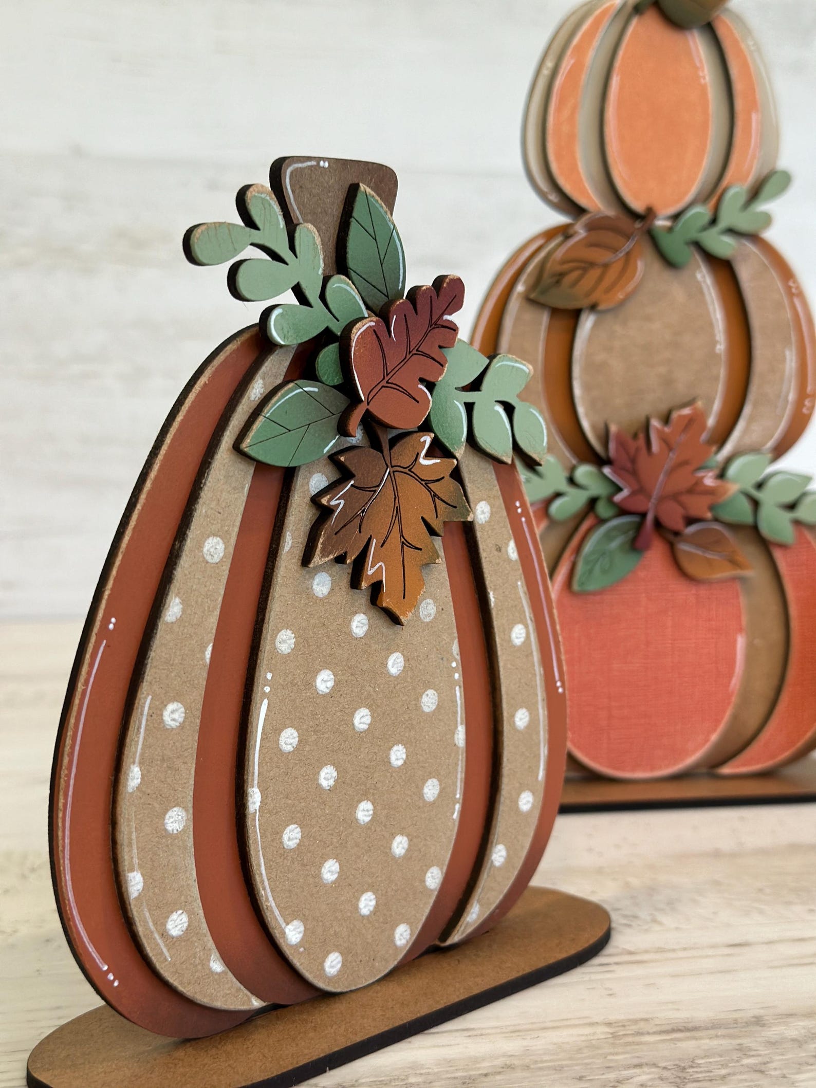 Chunky Layered Standing Floral Pumpkin File SVG, Fall Glowforge, Shelf ...