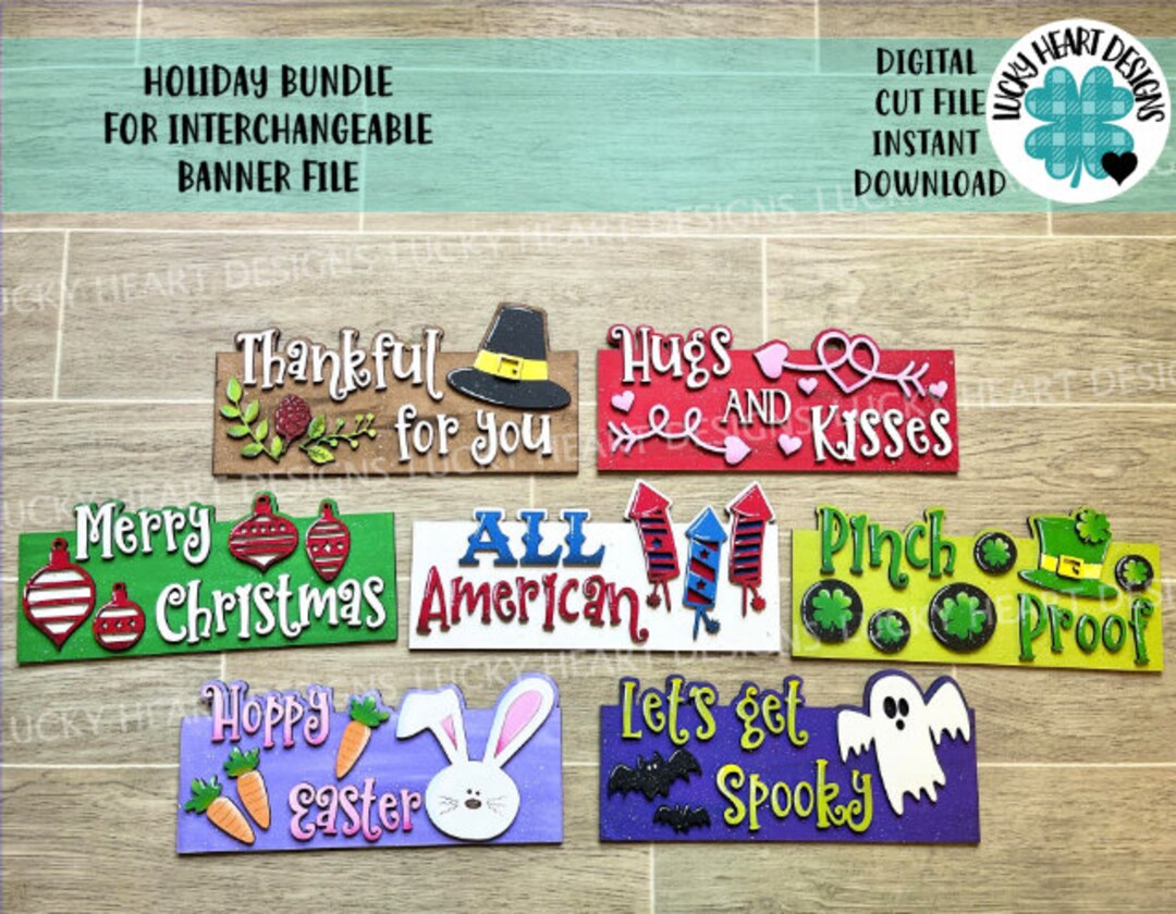 Add on Holiday Bundle for the Interchangeable Banner File SVG ...