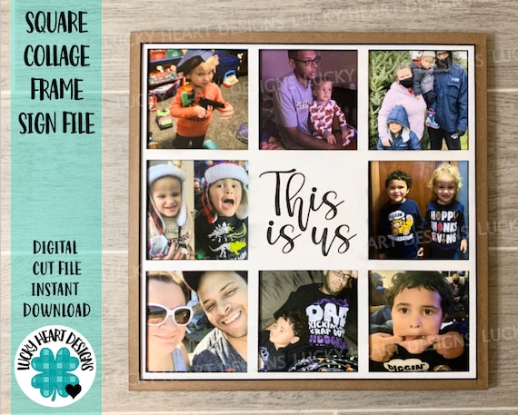 Square Collage Frame File SVG Glowforge Picture Frame This - Etsy