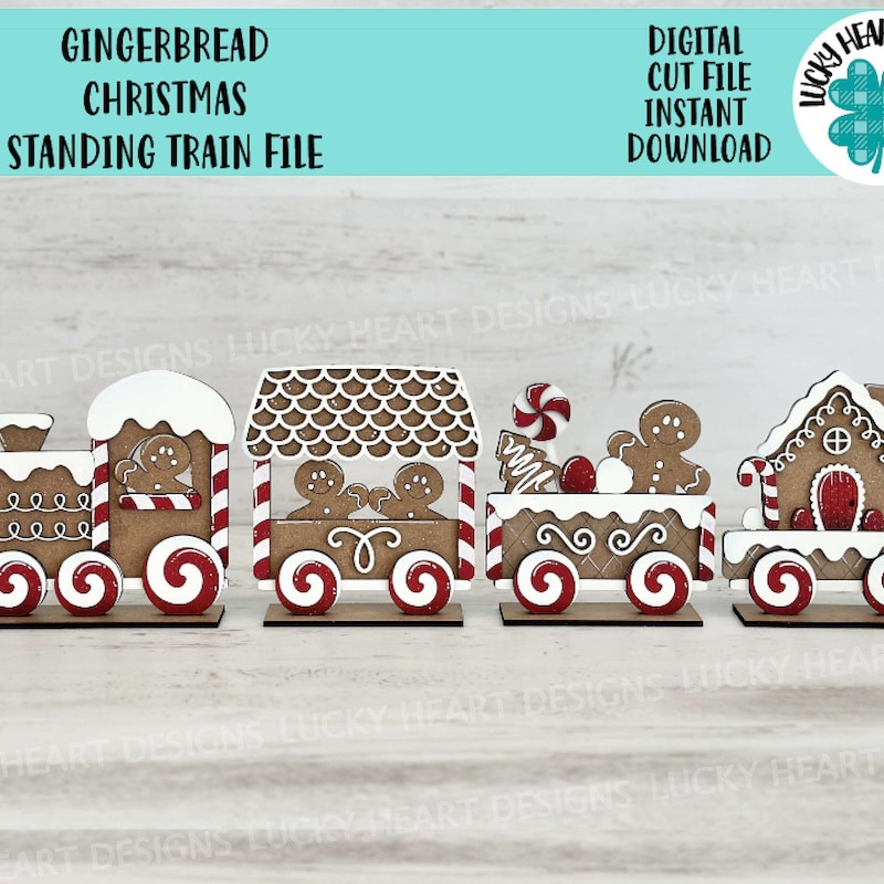 Gingerbread Train Art - Etsy